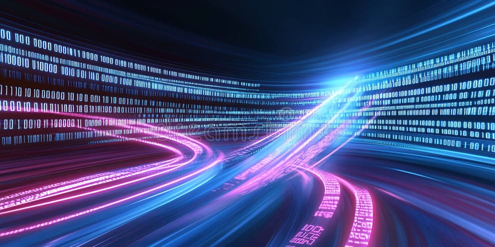 Abstract Digital Background with Binary Code Stock Illustration - Illustration of concept ...