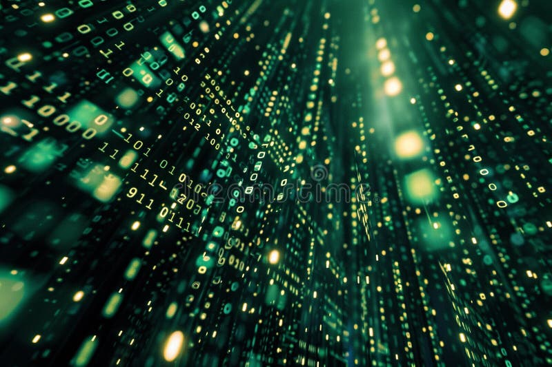 Abstract Digital Background with Binary Code Stock Illustration - Illustration of machine, cyber ...