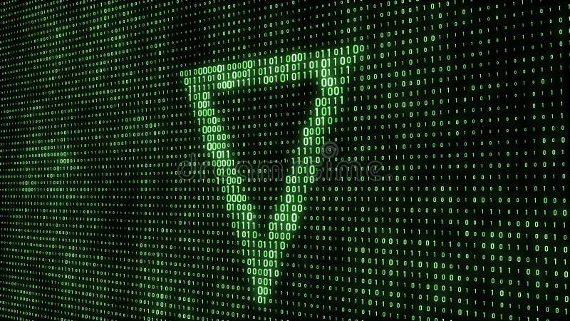 Abstract Digital Background. Binary Code. Abstract Shapes. Green Color ...