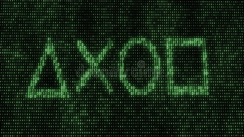 Abstract Digital Background. Binary Code. Abstract Shapes. Green Color ...