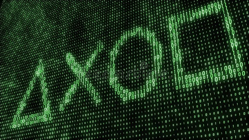 Binary Code Abstract Technology Background. Big Data. Coding or Hacker Concept. Binary Code ...