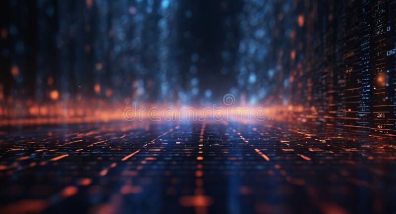 Binary Code And Ai Algorithms Running In The Background An Abstract 5415