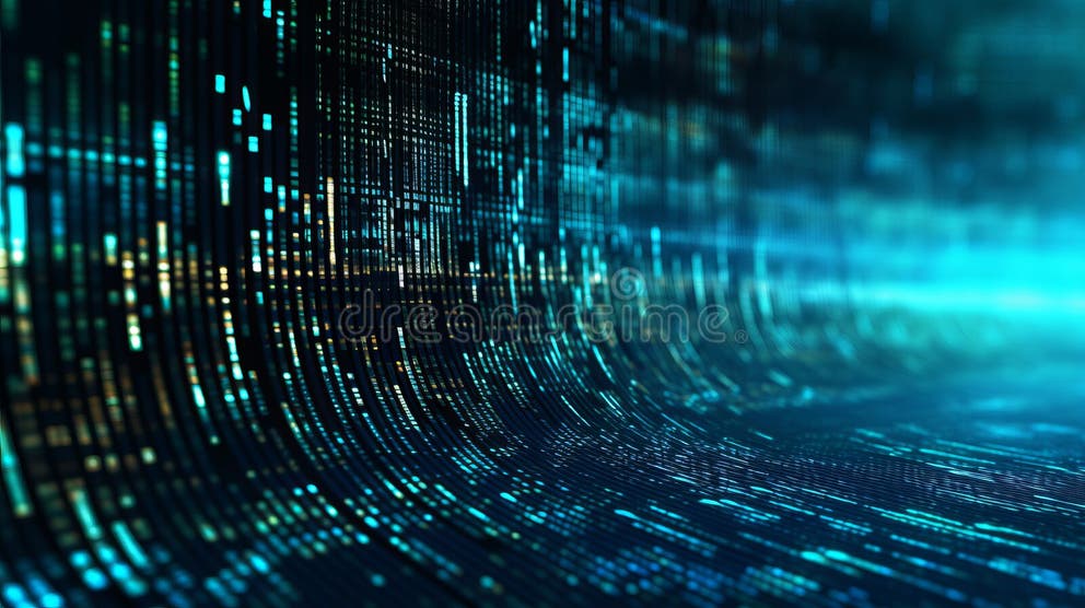 An Abstract Digital Background With Binary Code And Ai Algorithms