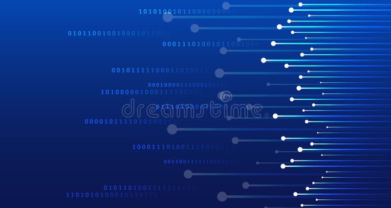 Abstract Digital Background with Binary Code and Connected Dots on a ...