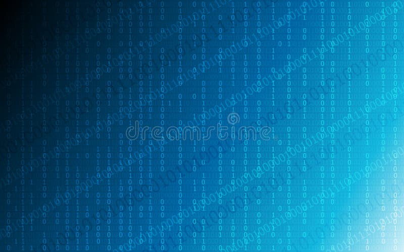 Abstract Digital Background with Binary Code on Dark Blue Color Stock ...