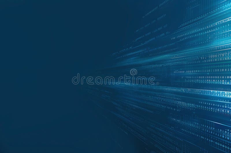 Abstract Digital Background with Binary Code and Data Streams Stock Photo - Image of blue ...