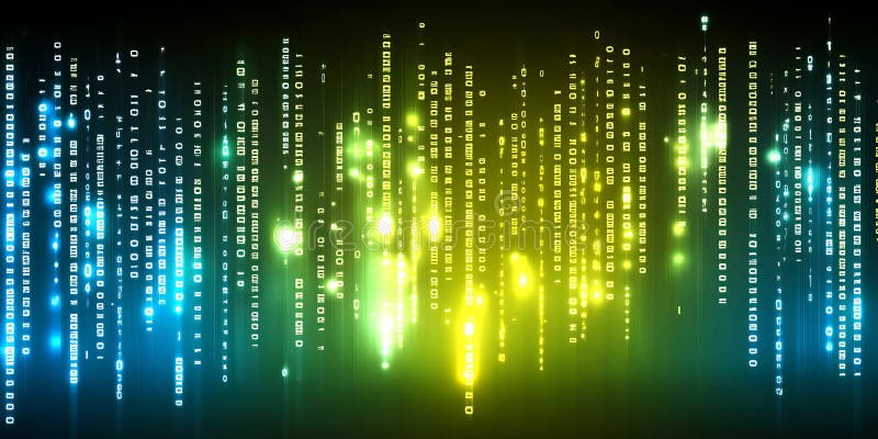 Abstract Digital Background with Blue and Green Binary Code Stock Illustration - Illustration of ...