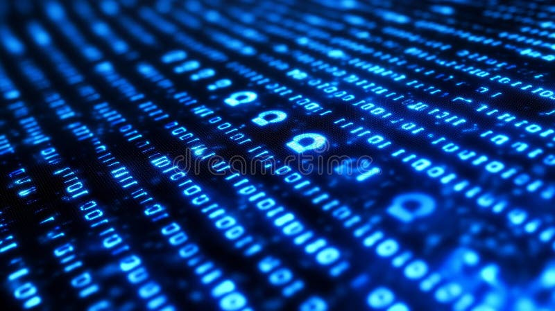 Abstract Digital Background with Code and Lock Symbol Illustrating ...