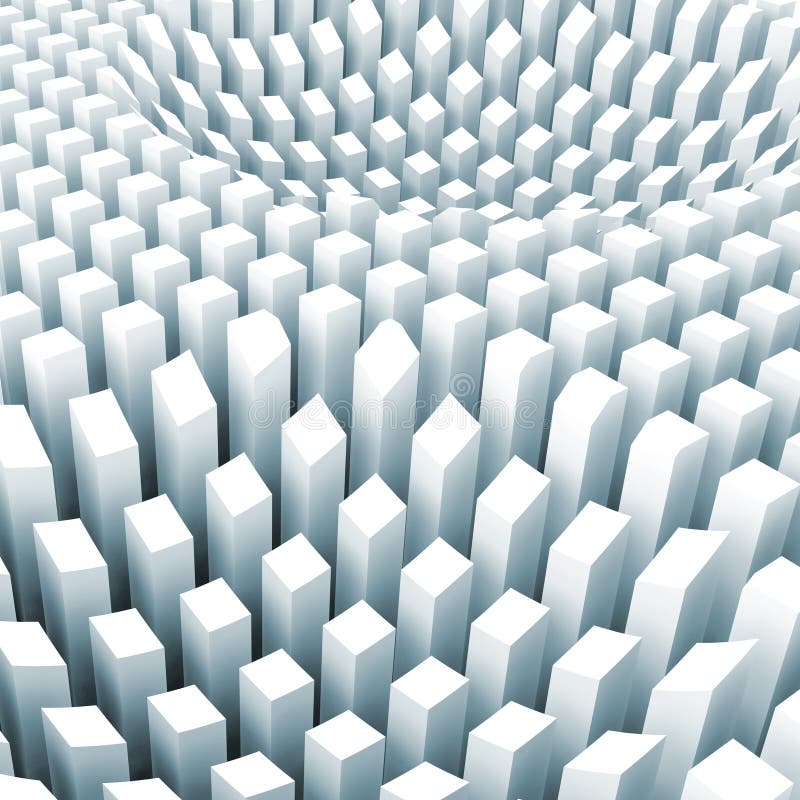 Curved Surface Formed White Columns Area Array, 3d Stock Illustration ...