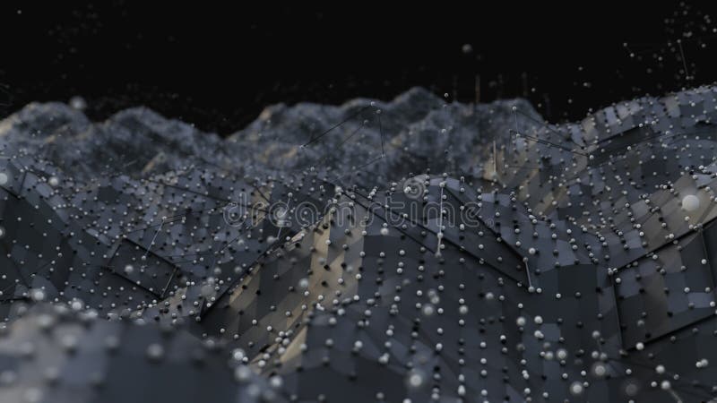 Abstract Digital Background with Particles Stock Illustration ...