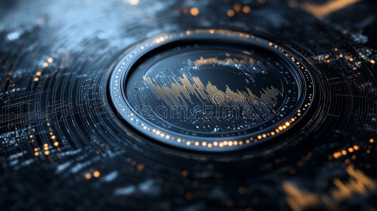 Abstract Digital Background Featuring a Circular Waveform Design with ...