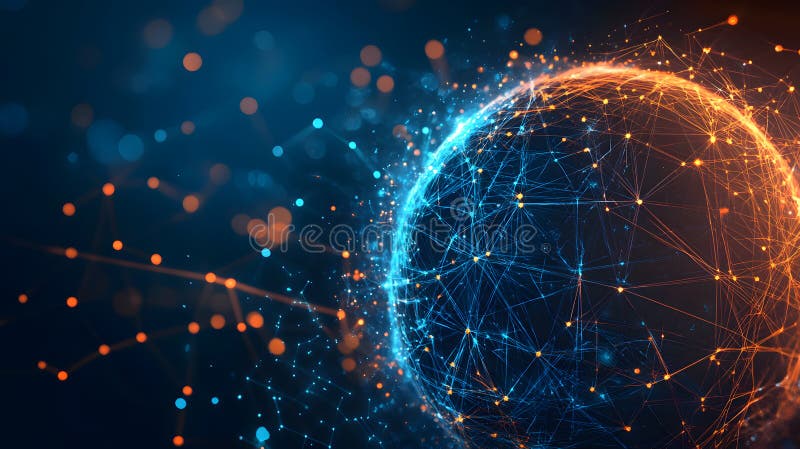 Global Digital Network Sphere Background Stock Illustration ...
