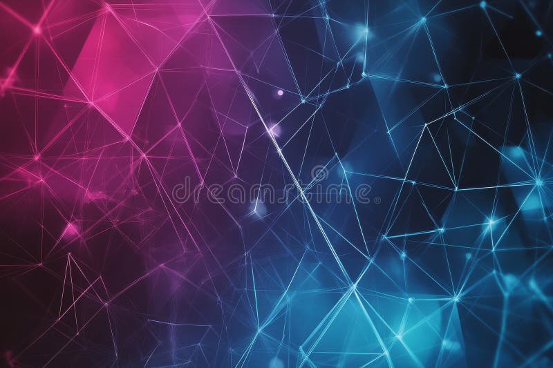 An Abstract Digital Background Featuring Glowing Triangle Grids in ...