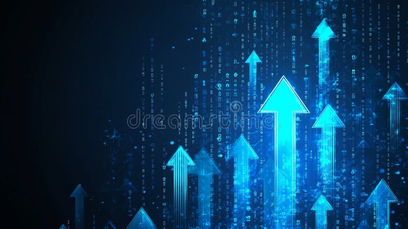 Abstract Digital Background Featuring Upward Arrows Symbolizing Growth ...