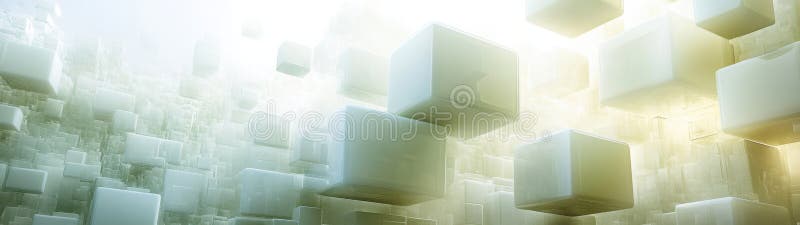 Abstract Digital Background with Floating Cubes and Soft Colors Stock ...