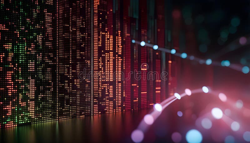 Abstract Digital Background in the Form of a Screen with Numbers and Program Codes for Computers ...