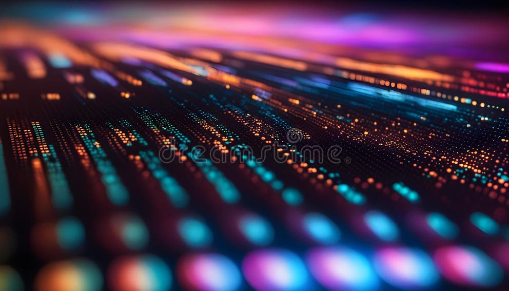 Abstract Digital Background in the Form of a Screen with Numbers and ...