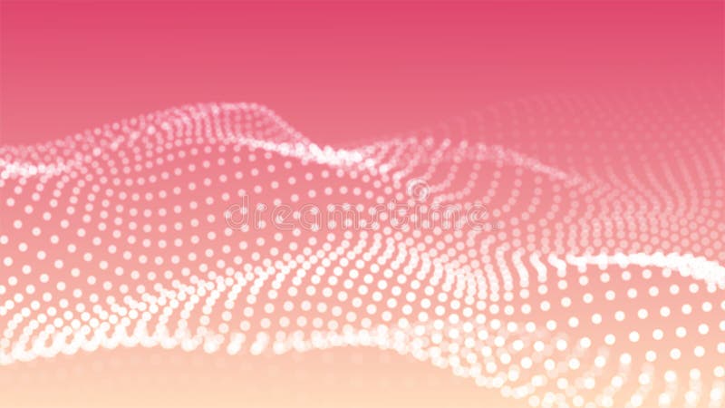 Abstract Digital Background of Glow Particles. Color Music Sound Wave ...