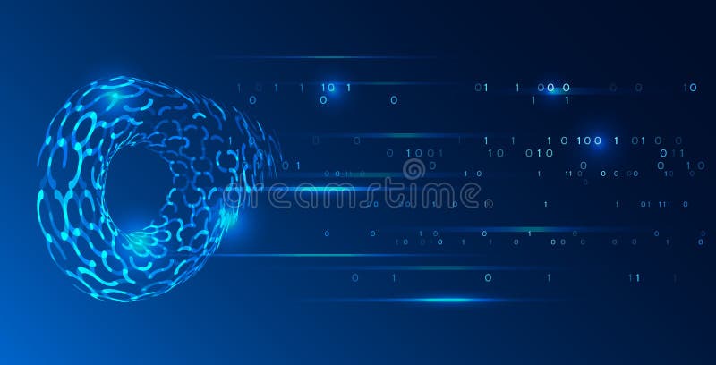 Cyber Sphere Binary Code on a Grey Background. Abstract Radial Matrix Technology Concept Stock ...