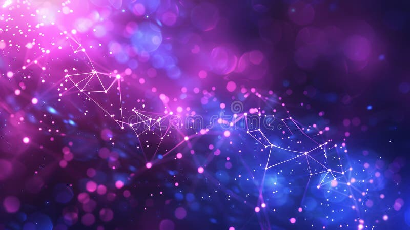 Abstract Digital Network with Glowing Connections Stock Illustration ...