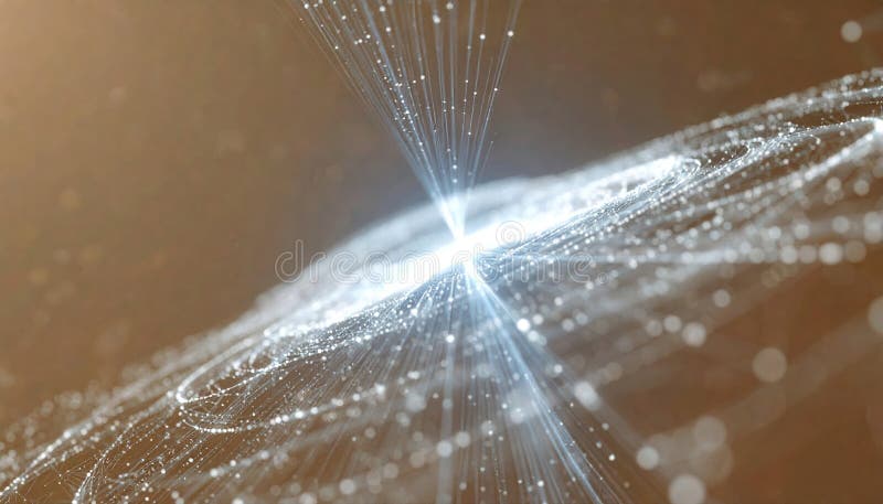 Abstract Digital Background with Glowing Light Particles Radiating from ...