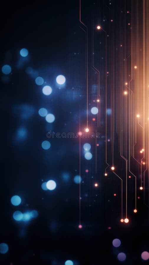 Abstract Digital Background with Glowing Lights and Lines Stock ...