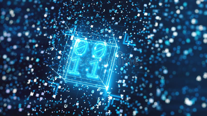 Abstract Digital Background with Hexadecimal and Binary Code 3d Illustration Stock Illustration ...