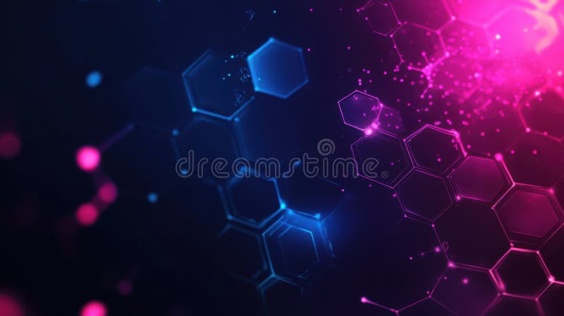 Abstract Digital Background with Hexagonal Shapes and Colorful Glowing ...