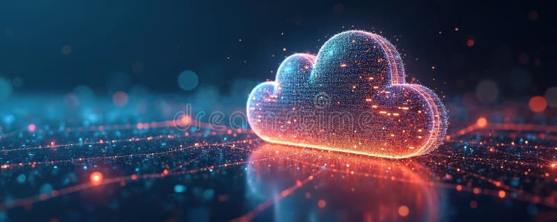Abstract Digital Background Illustrates Cloud Technology. Binary Code ...
