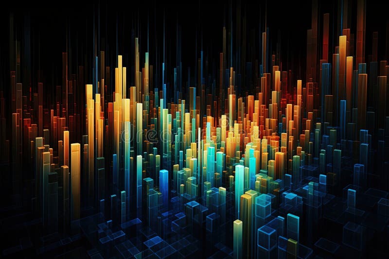 Abstract Digital Background, Interaction between Data and Patterns ...