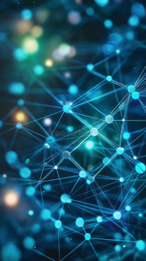 Abstract Digital Background with Interconnected Nodes and Glowing ...
