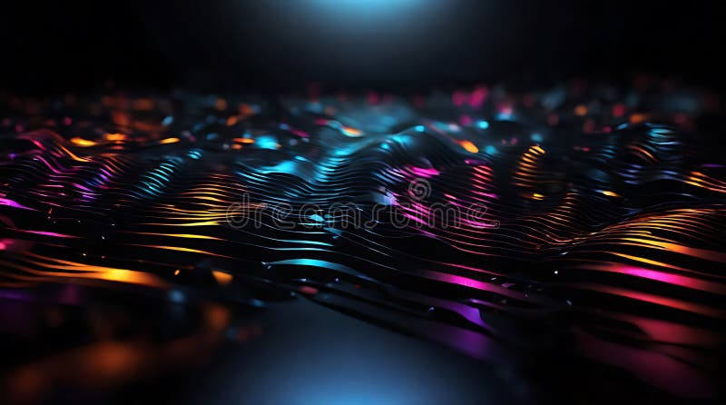 Abstract Digital Background with Laser Cut Lights on a Black Background ...