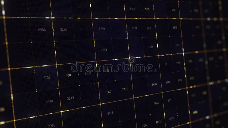 Abstract Digital Background with Matrix of Numeric Values. Animation ...