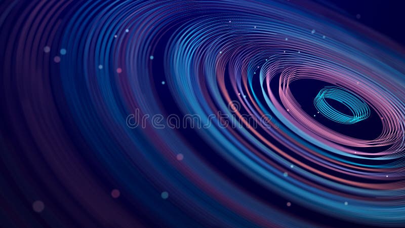 Abstract Digital Background of Moving Particles. Information Space Flow ...