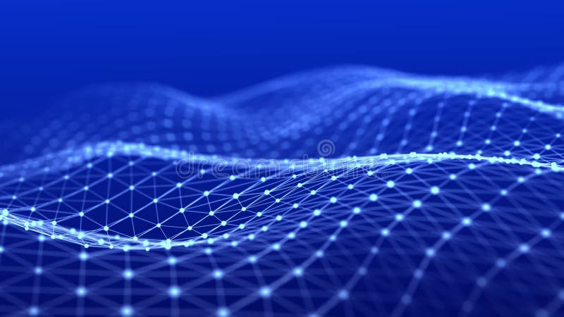 Abstract Digital Blue Background. Network Connection Structure. Big ...