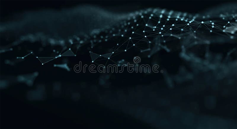 Abstract Digital Background of Points and Lines. Glowing Black Plexus. Big Data. Network or ...