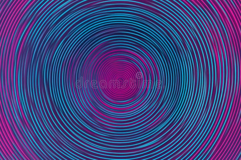 An Abstract Digital Background of Radiating Neon Concentric Circles in ...