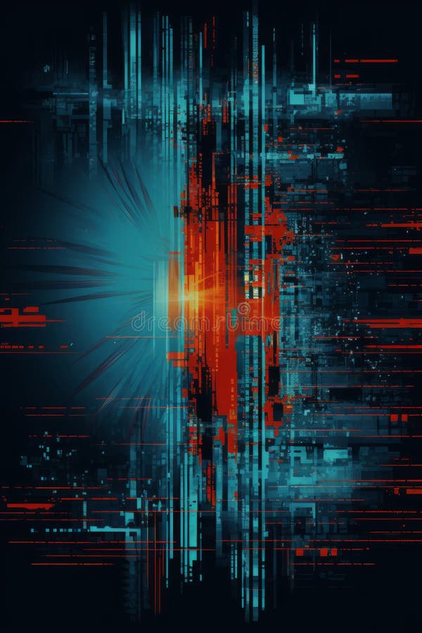 An Abstract Digital Background with Red and Blue Lights Stock ...