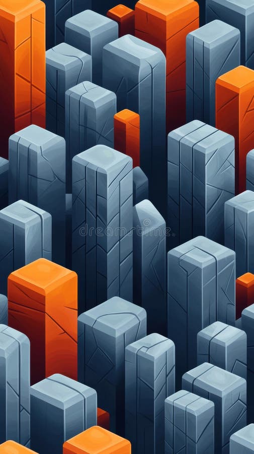 Abstract Digital Background with Sharp-edged Pixel Art Structures in ...