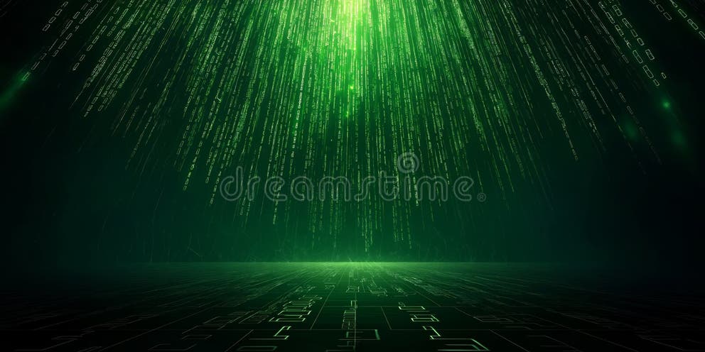 Abstract Digital Background Simulating the Matrix Effect with Falling ...