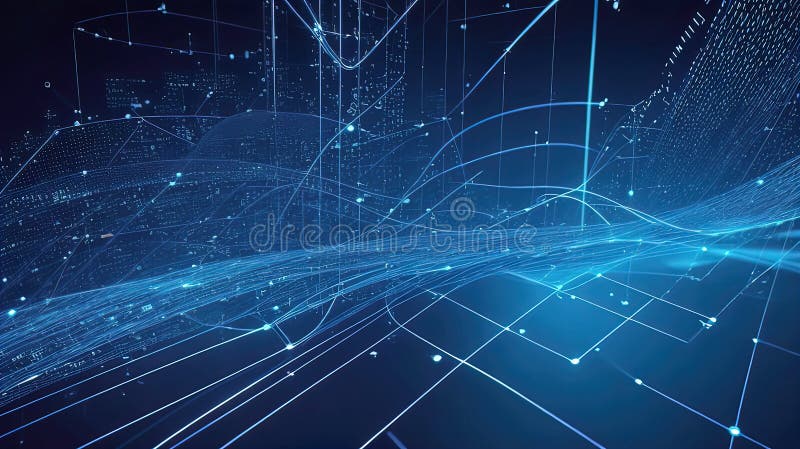 Abstract Digital Background with Smooth Lines and Particles, Ideal for ...