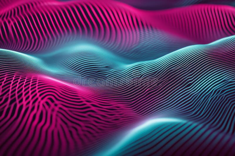 An Abstract Digital Background with Swirling Waves of Light in Magenta ...