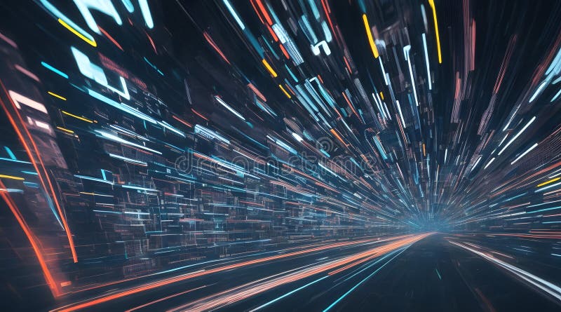 Abstract Digital Background Tech Binary Code Featuring Female Programmer Immersed In Coding