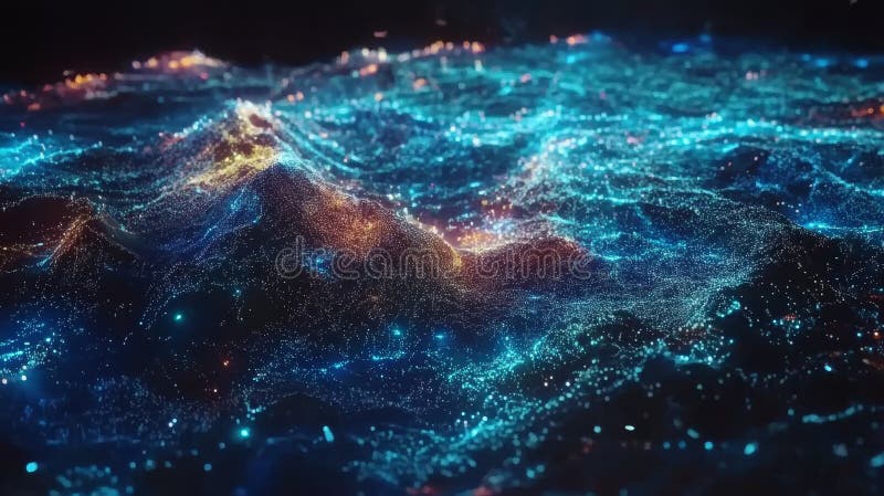 An Abstract Digital Background Using Rounded Colored Lines. Represents ...