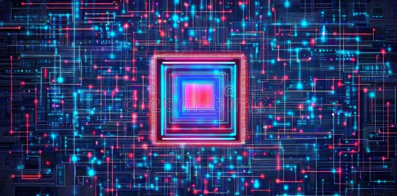 An Abstract Digital Background with a Vivid Futuristic Circuit Board ...