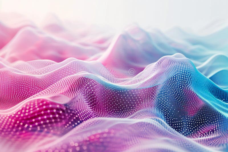 Abstract Digital Background with Wave Flow, Futuristic Technology Style ...