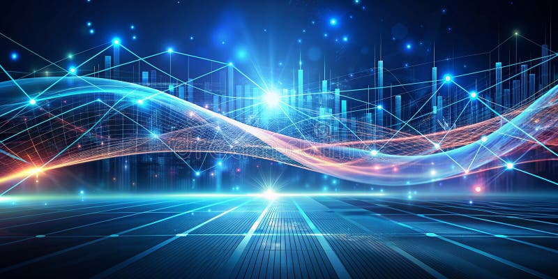 Abstract Digital Background with Weaving Curve Line Bend Art Big Data ...