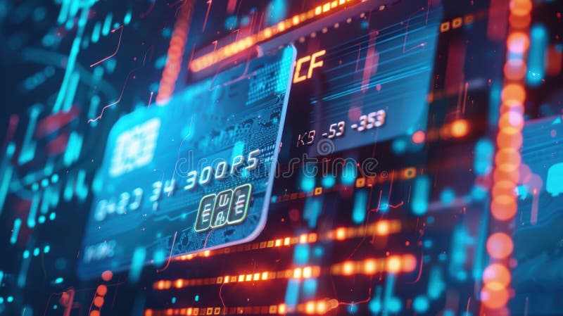 Abstract Digital Banking Background Visual Stock Illustration ...