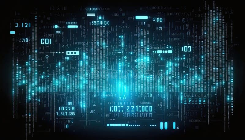 Abstract Digital Big Data Screen Stock Image - Image of application ...