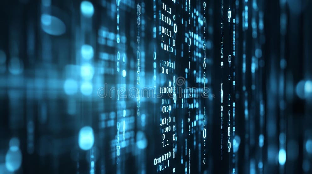 Abstract Digital Binary Code Background Generated Using AI. Stock ...